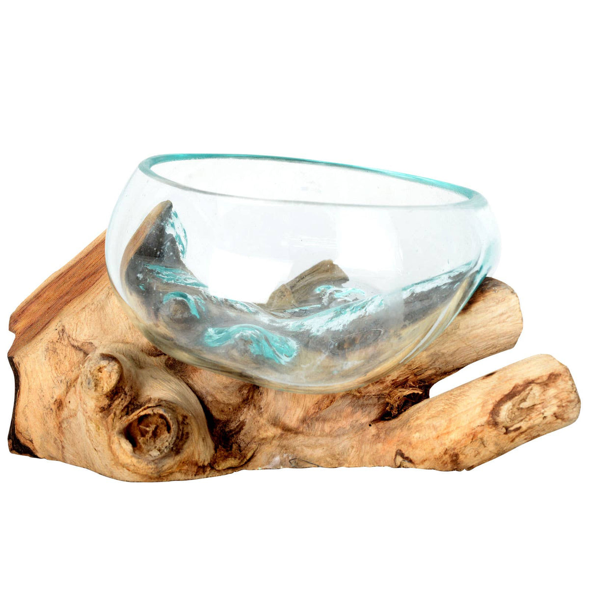 Medium Molten Glass Bowl With Natural Wood – Tipsy Gypsy Tahoe