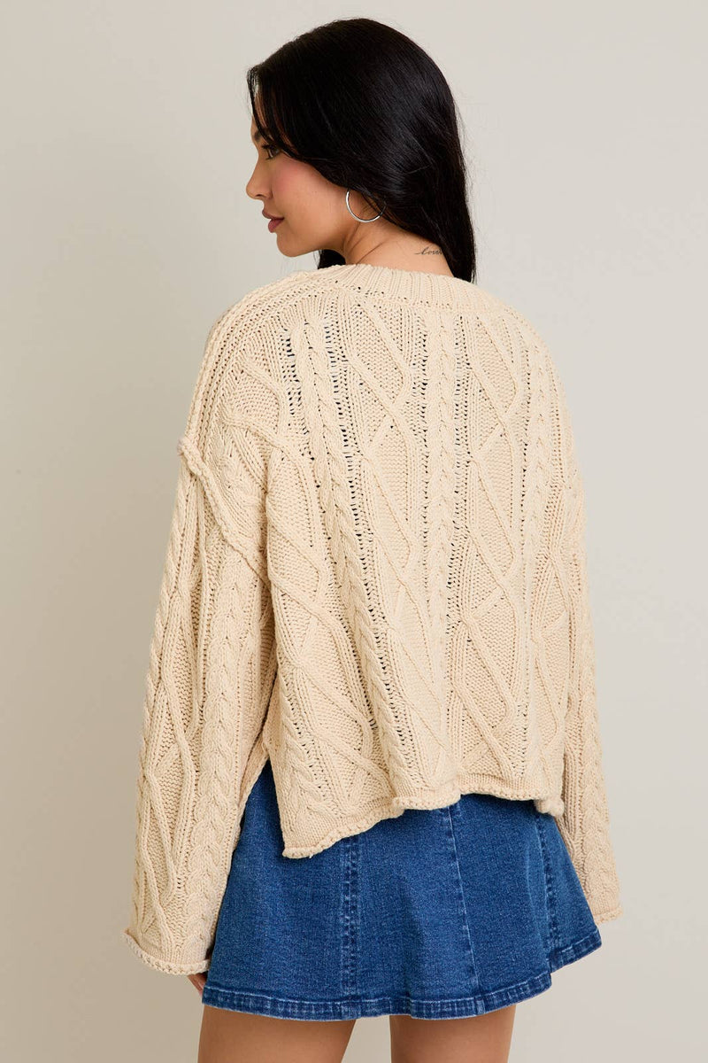 DARCY OVERSIZED CABLE KNIT SWEATER – Tipsy Gypsy Tahoe